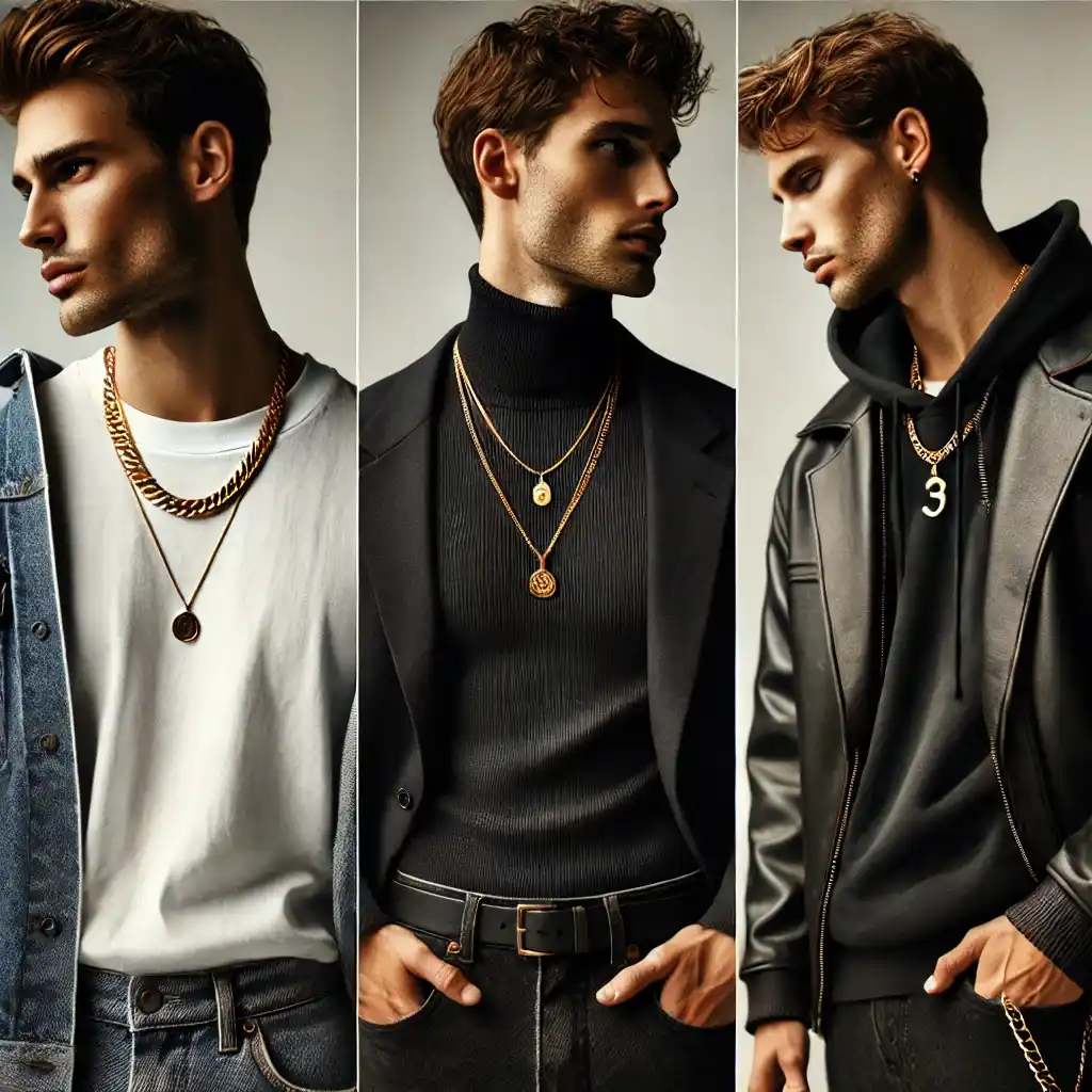 Fashion Tips How To Style A Gold Necklace For Men With Different Outfits